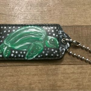 Coach | Accessories | Coach Black Leather Custom Handpainted Sea Turtle ...